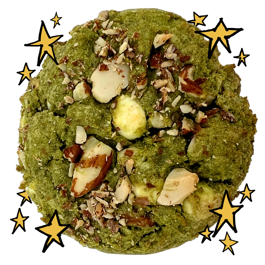 Matcha Almond White Chocolate Cookie by Robert Street Cookies